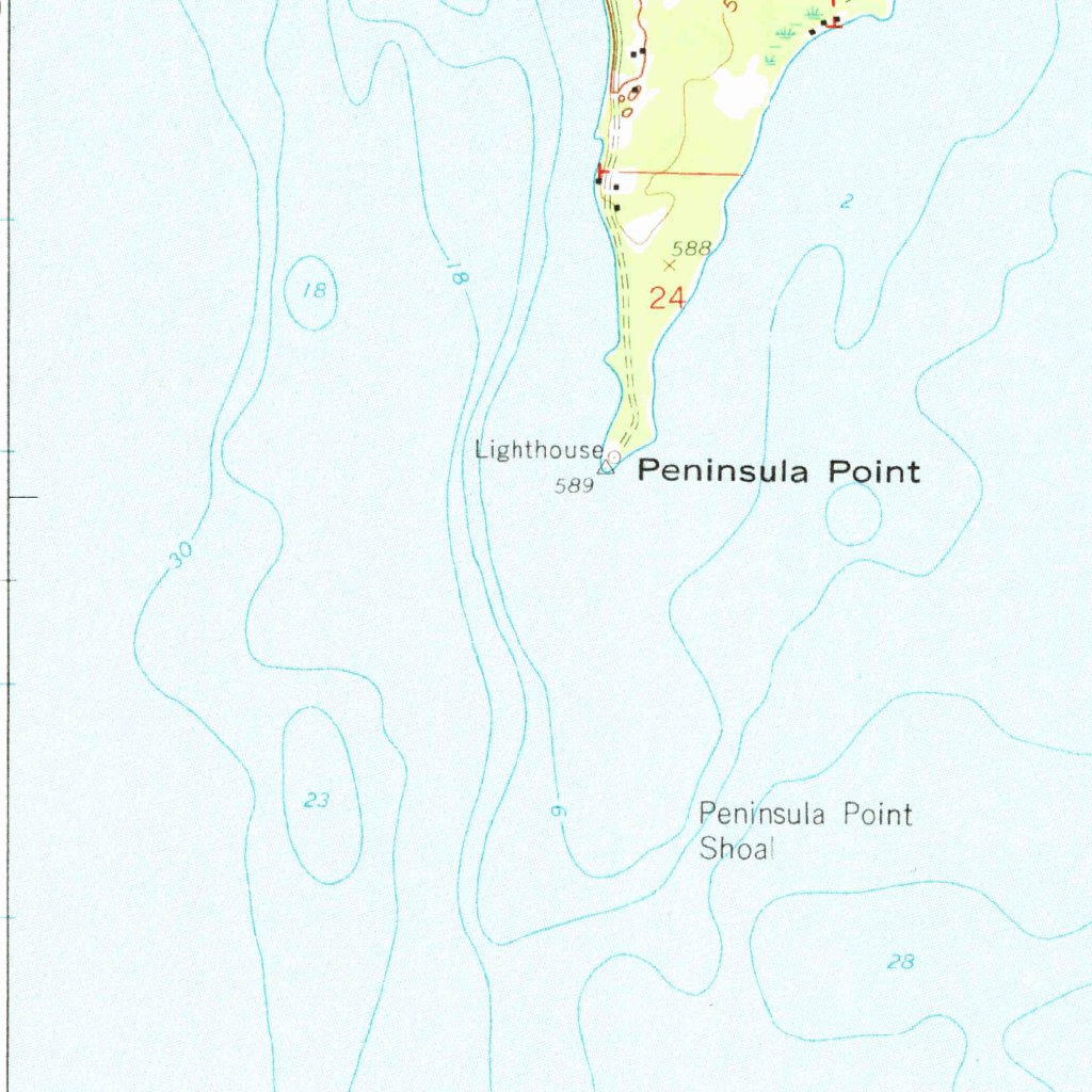 Peninsula Point, MI (1958, 62500-Scale) Map by United States Geological ...