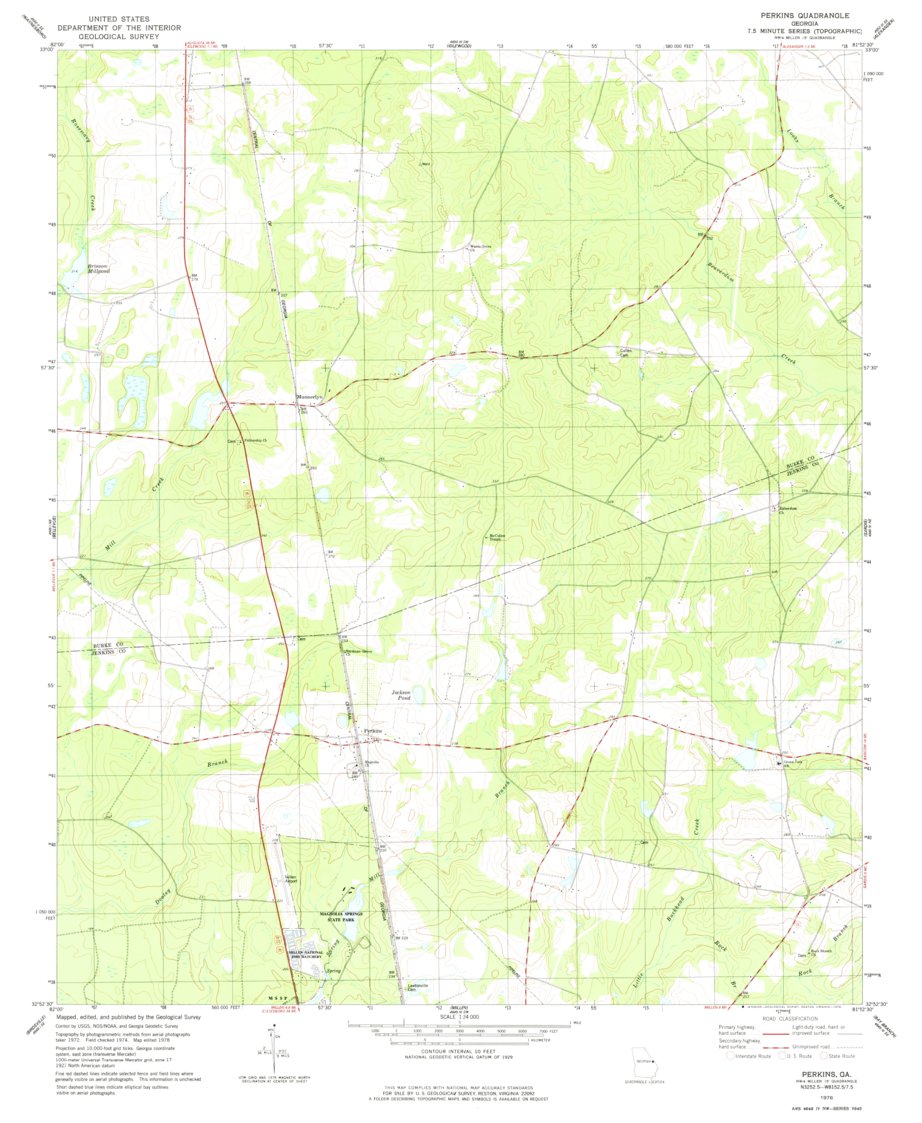 Perkins, GA (1978, 24000-Scale) Map by United States Geological Survey ...
