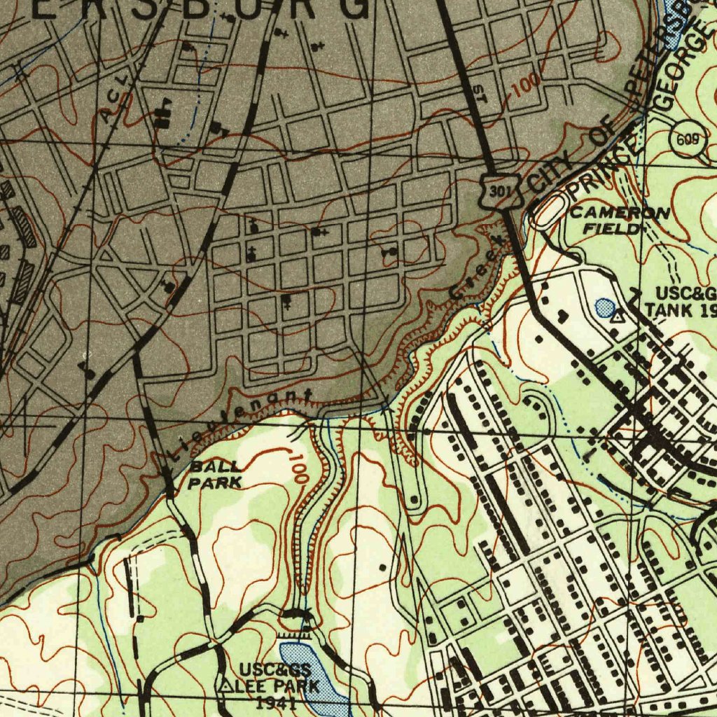 Petersburg, VA (1944, 31680-Scale) Map by United States Geological ...