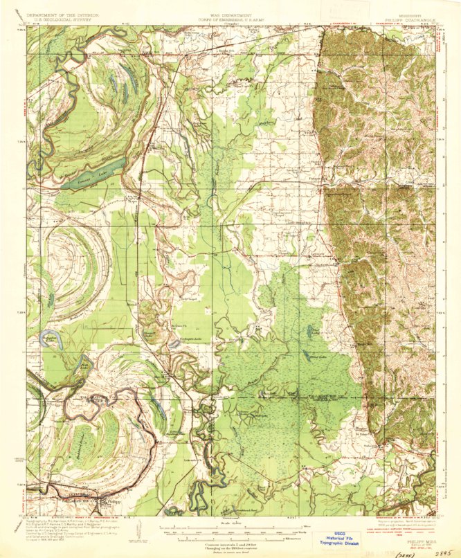 Philipp, MS (1935, 62500-Scale) Map by United States Geological Survey ...