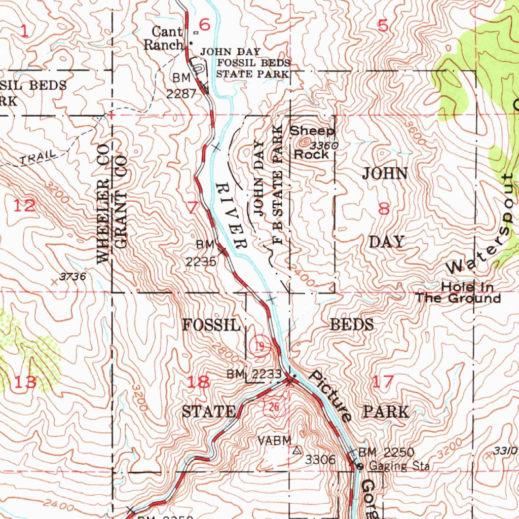 Picture Gorge, OR (1953, 62500-Scale) Map by United States Geological ...