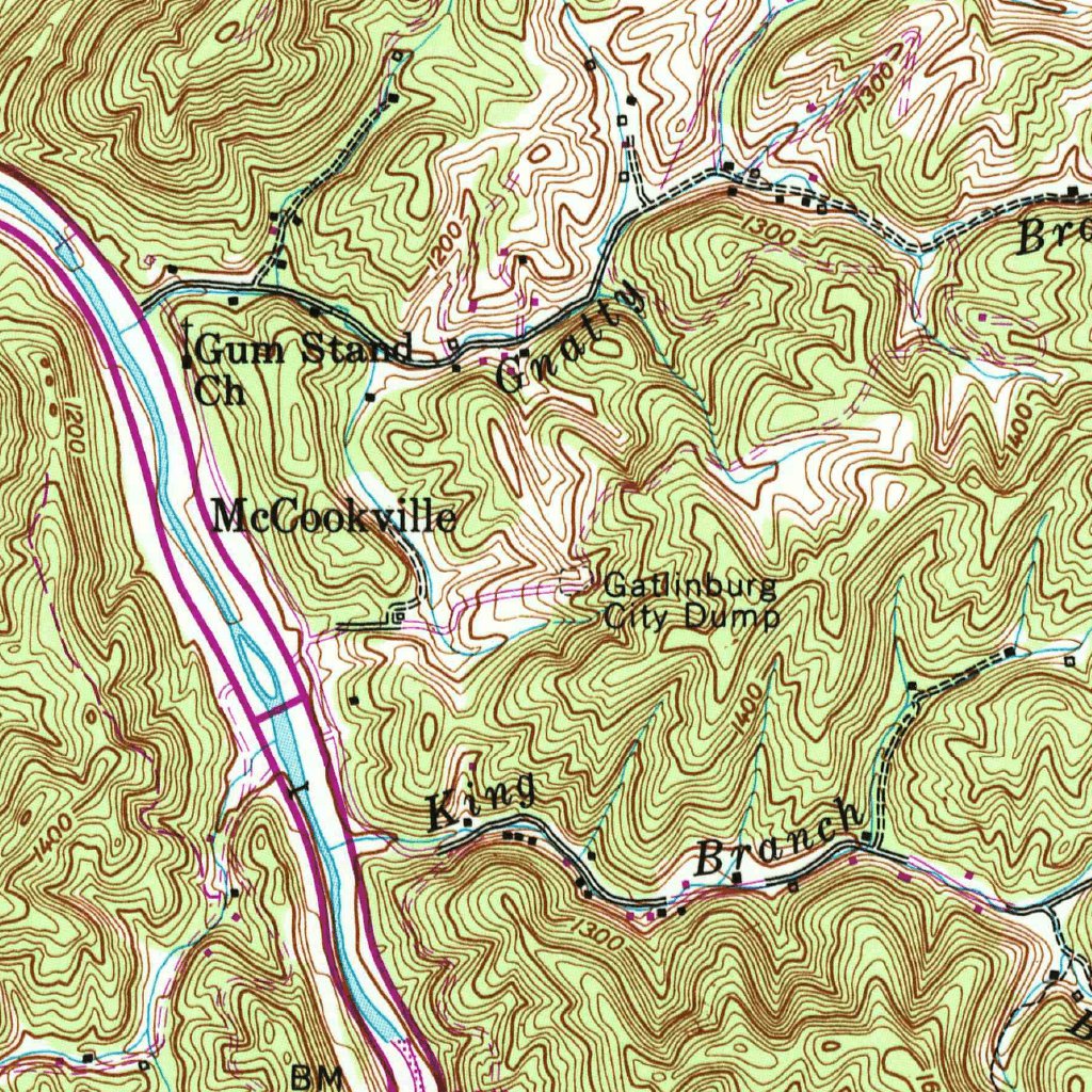 Pigeon Forge, TN (1956, 24000-Scale) Map by United States Geological ...
