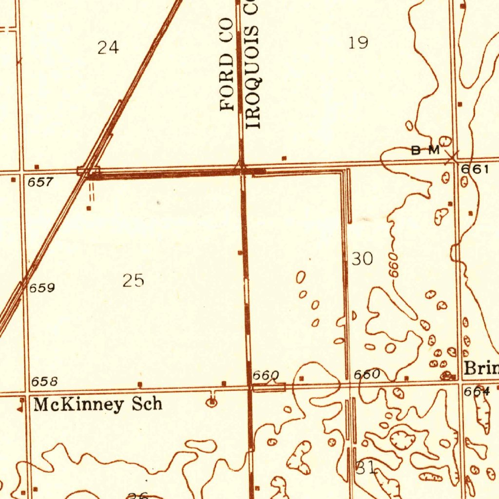 Piper City, IL (1944, 48000-Scale) Map by United States Geological ...