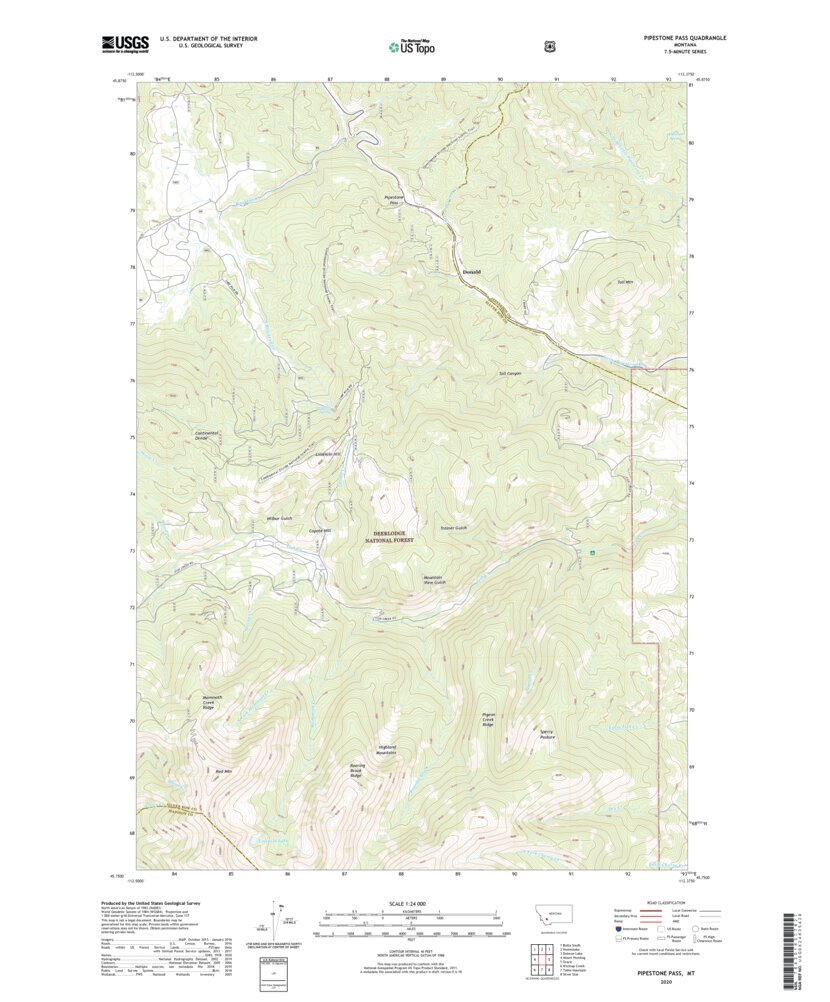 Pipestone Pass, MT (2020, 24000-Scale) Map by United States Geological ...