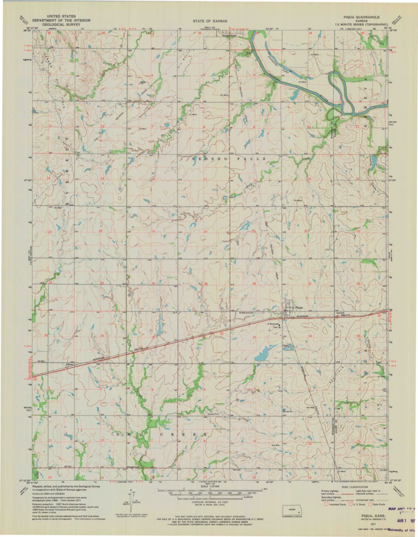 Piqua, KS (1971, 24000-Scale) Map by United States Geological Survey ...