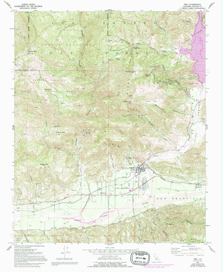 Piru, CA (1952, 24000-Scale) Map by United States Geological Survey ...