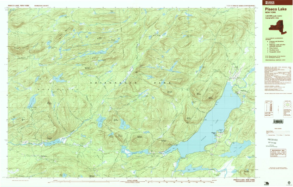 Piseco Lake, NY (1997, 25000-Scale) Map by United States Geological ...