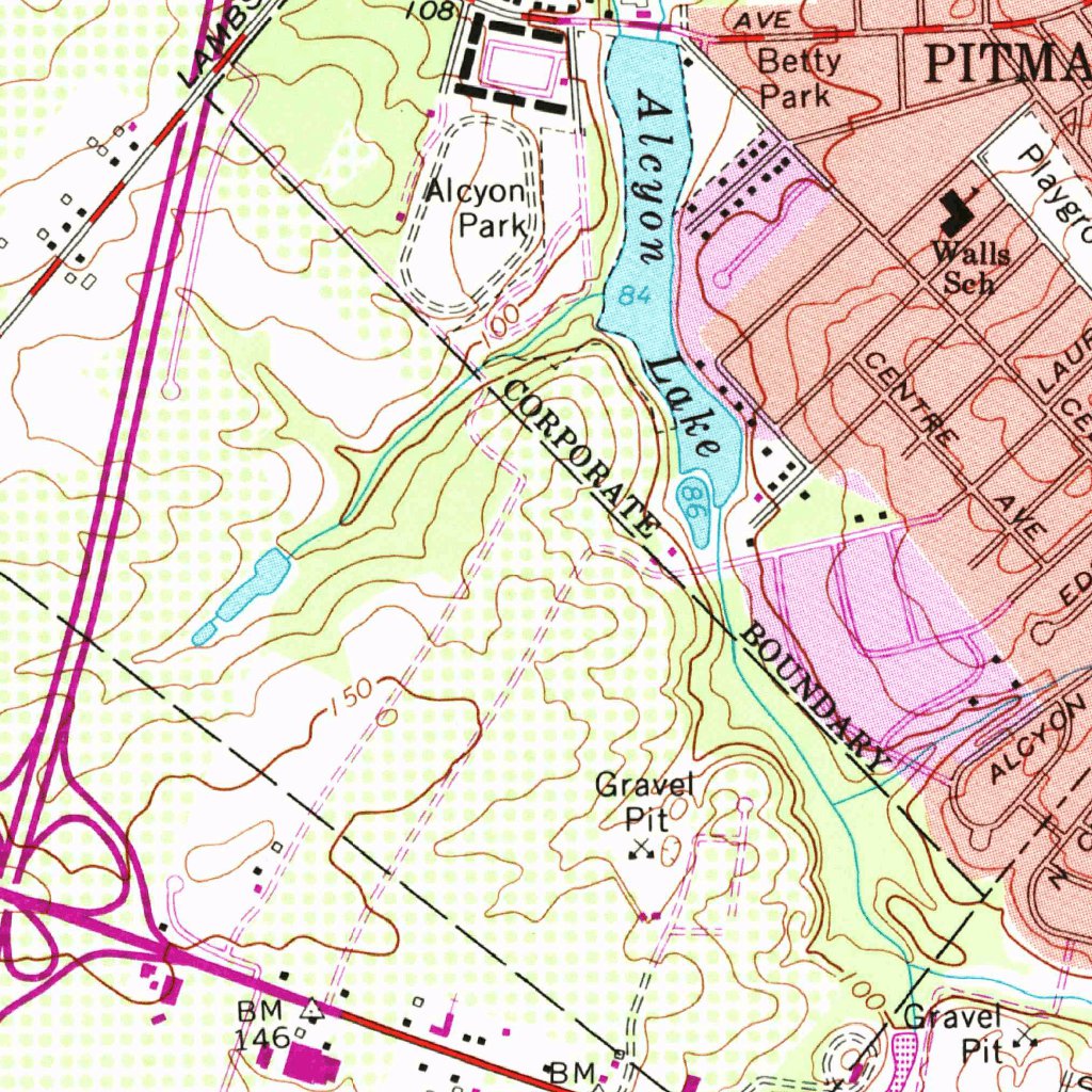 Pitman West, NJ (1967, 24000-Scale) Map by United States Geological ...