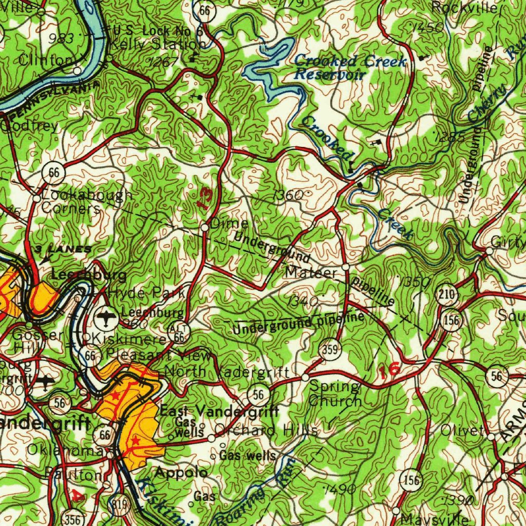 Pittsburgh, PA (1964, 250000-Scale) Map by United States Geological ...