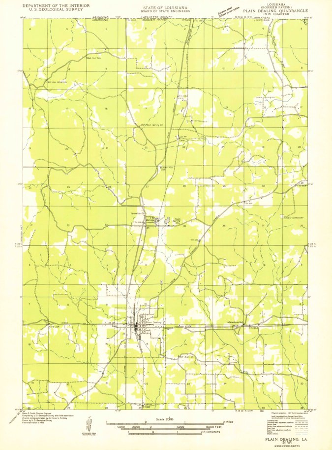 Plain Dealing, LA (1950, 31680-Scale) Map by United States Geological ...