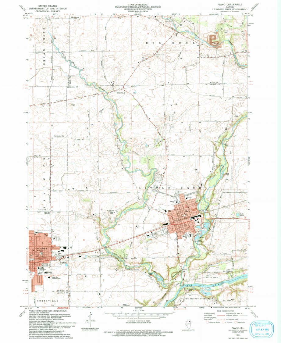 Plano, IL (1994, 24000-Scale) Map by United States Geological Survey ...