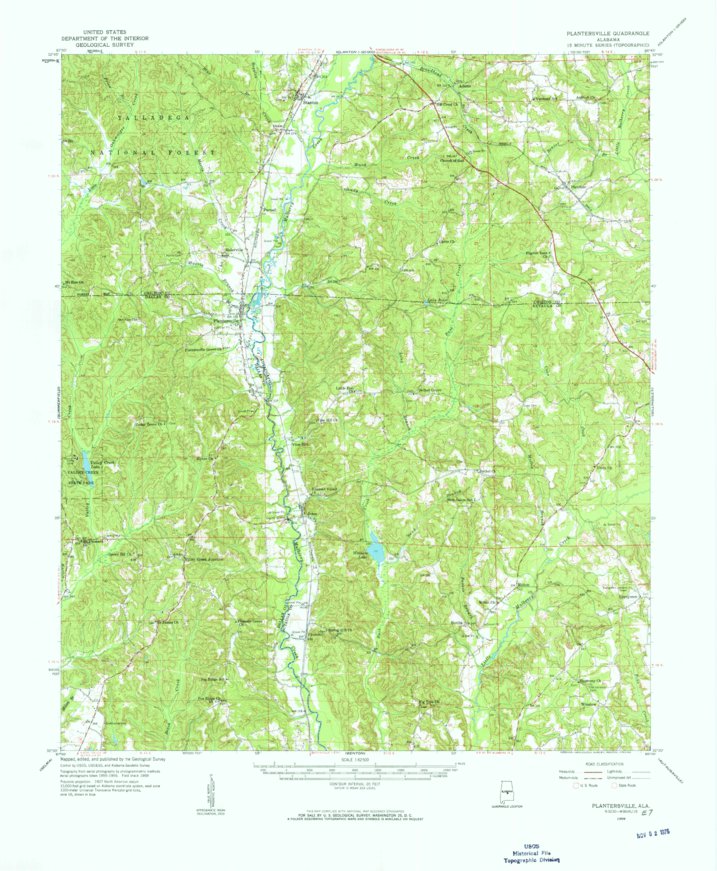Plantersville, AL (1959, 62500-Scale) Map by United States Geological ...