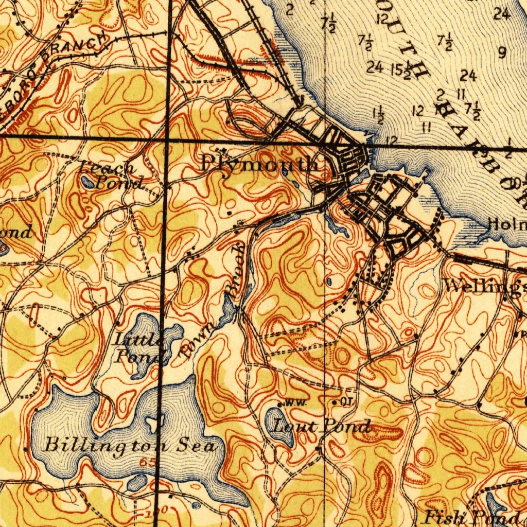 Plymouth, MA (1921, 62500-Scale) Map by United States Geological Survey ...