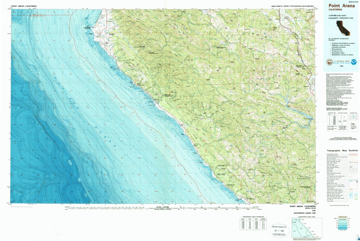 Point Arena, CA (1981, 100000-Scale) Map by United States Geological ...