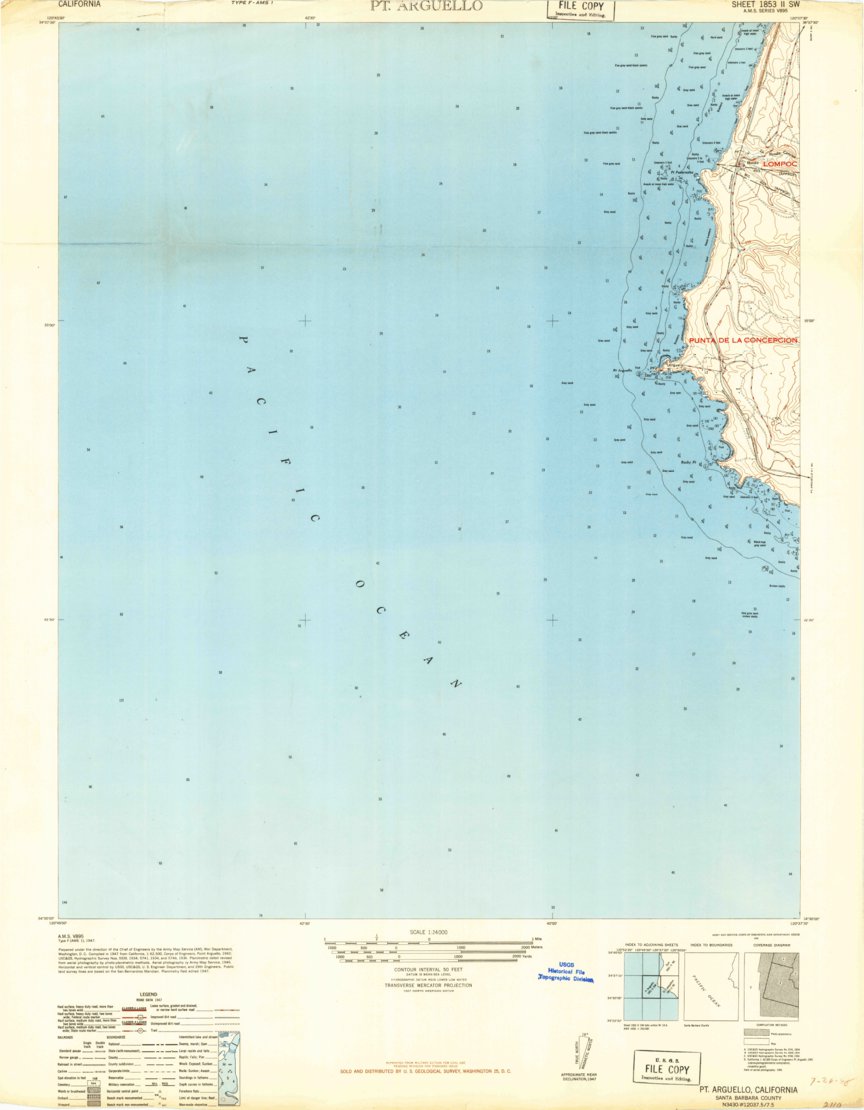 Point Arguello, CA (1948, 24000-Scale) Map by United States Geological ...