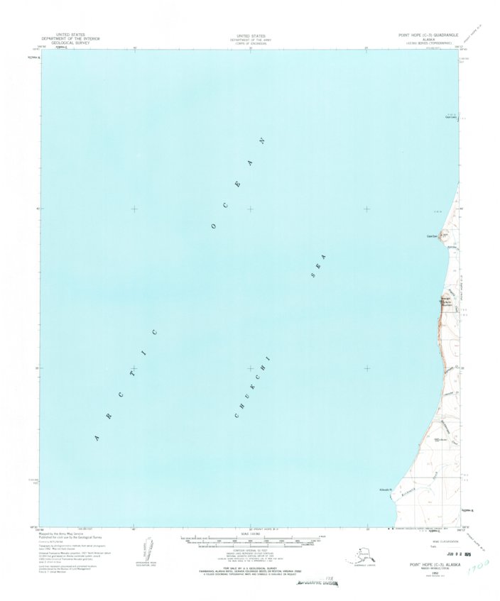 Point Hope C-3, AK (1952, 63360-Scale) Map by United States Geological ...