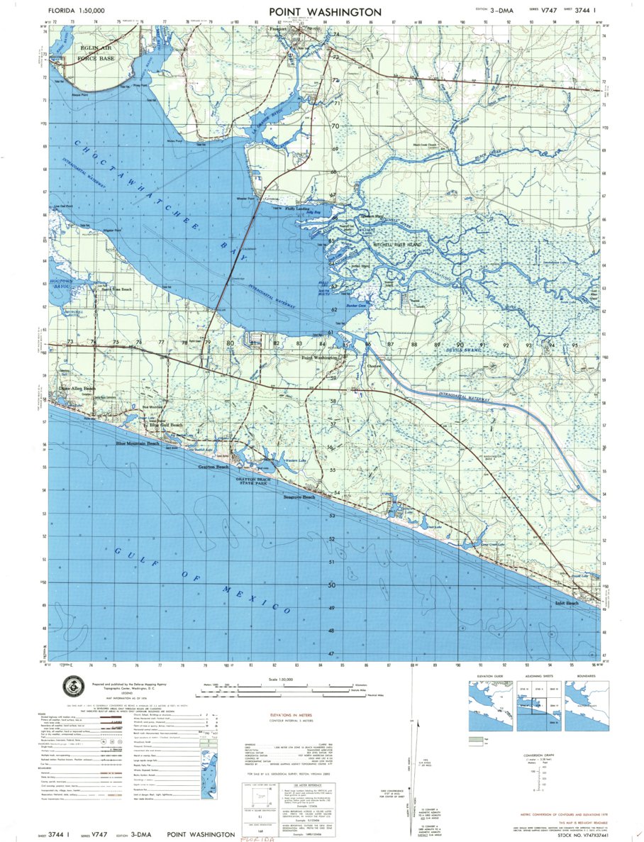 Point Washington, FL (1974, 50000-Scale) Map by United States ...