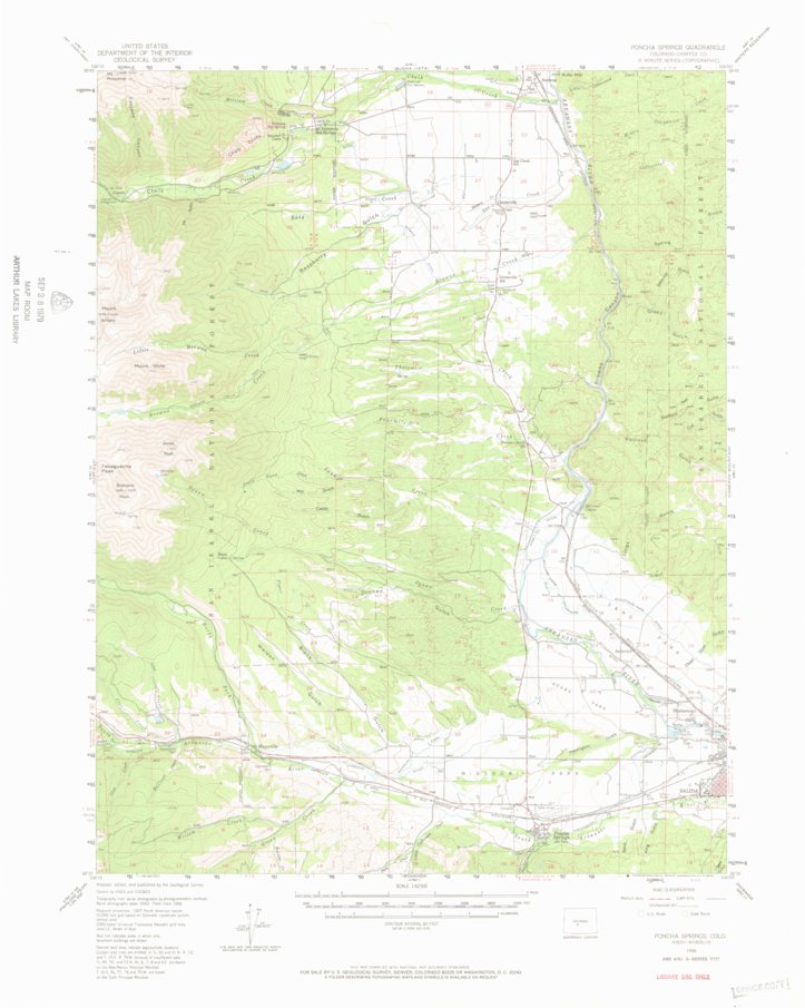 Poncha Springs, CO (1956, 62500-Scale) Map by United States Geological ...