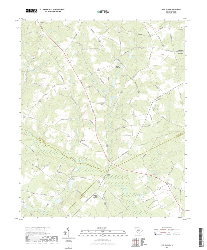 Pond Branch, SC (2020, 24000-Scale) Map by United States Geological ...