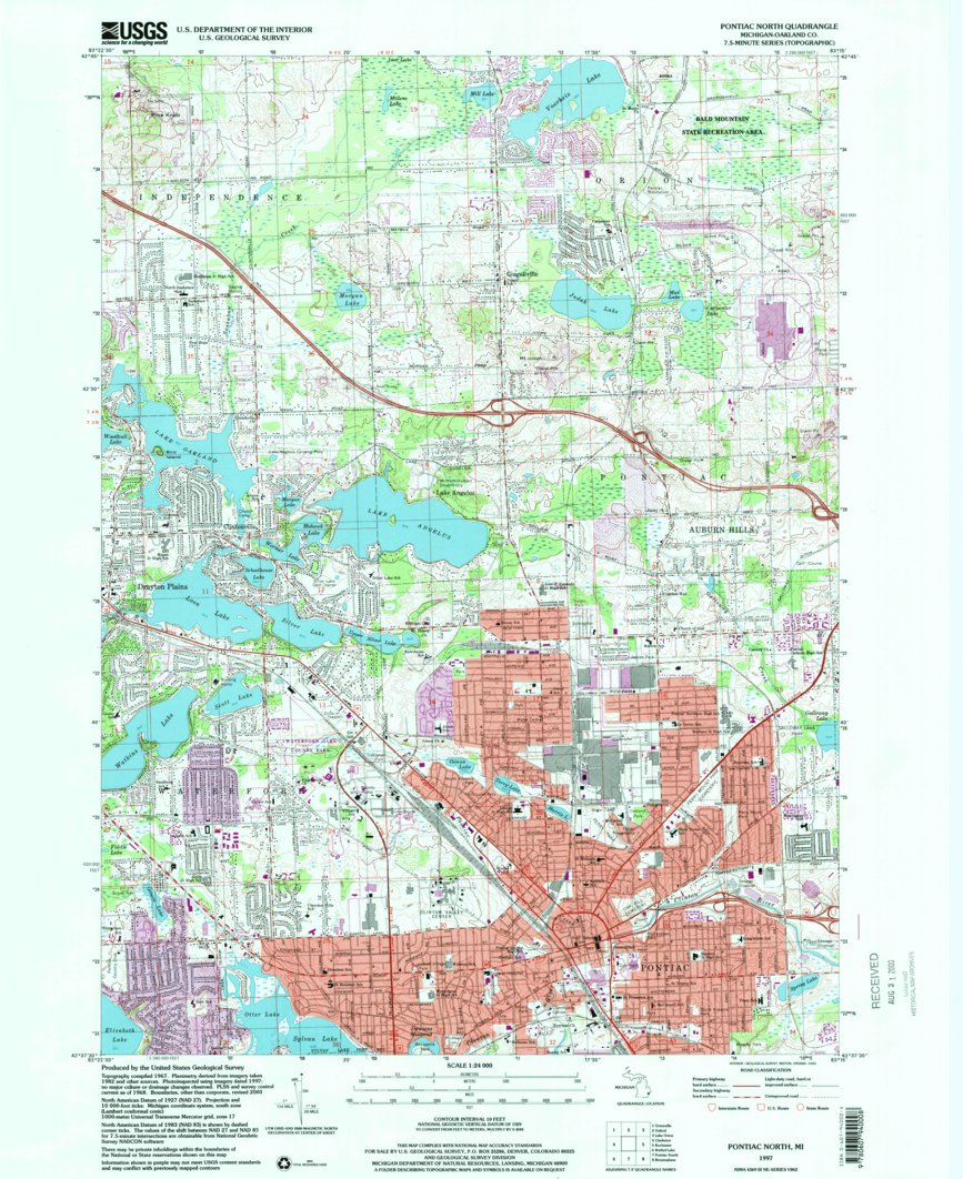Pontiac North, MI (1997, 24000-Scale) Map by United States Geological ...