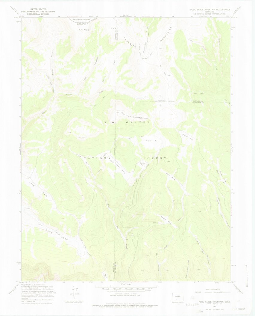 Pool Table Mountain, CO (1967, 24000-Scale) Map by United States ...