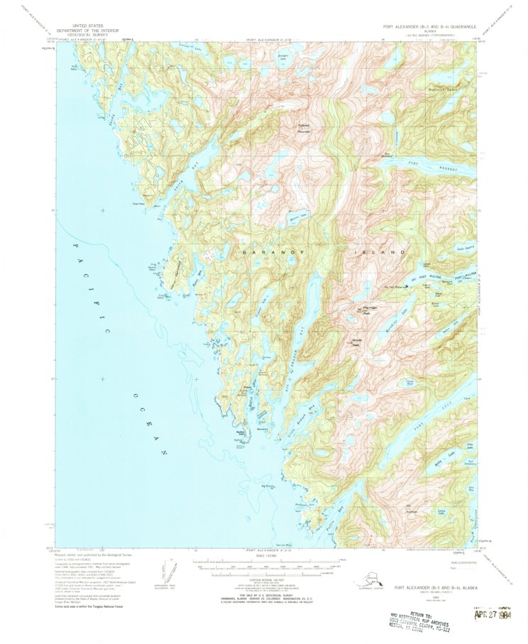 Port Alexander B-3 And B-4, AK (1951, 63360-Scale) Map by United States ...