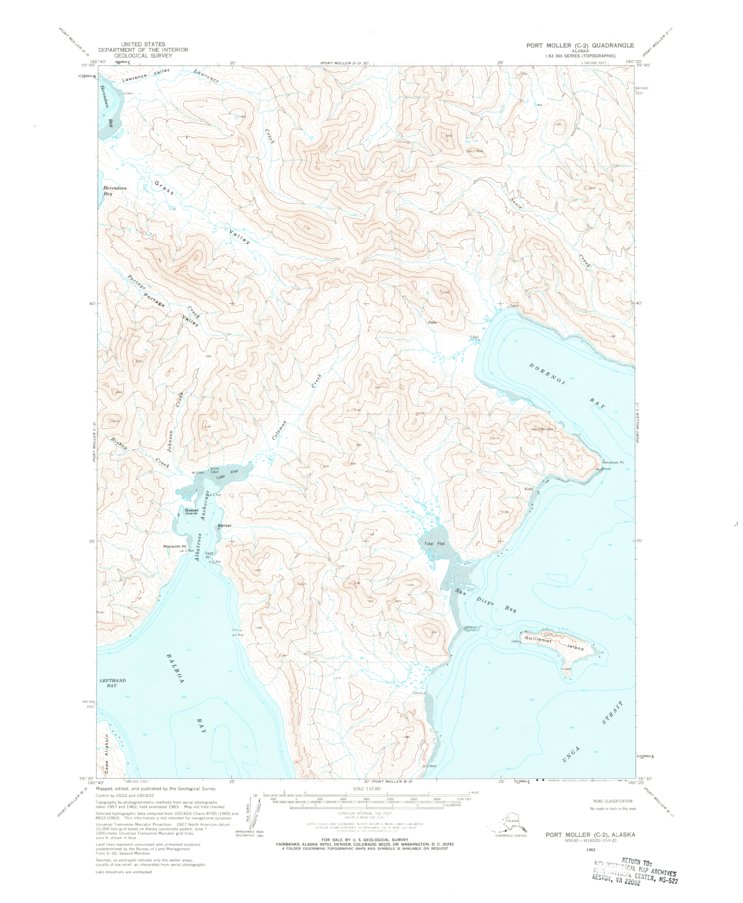 Port Moller C-2, AK (1963, 63360-Scale) Map by United States Geological ...