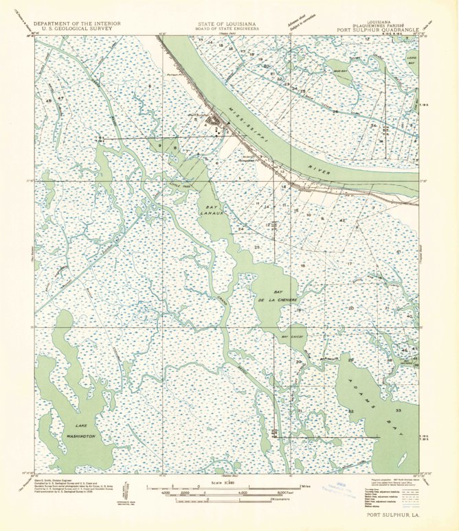 Port Sulphur, LA (1935, 31680-Scale) Map by United States Geological ...