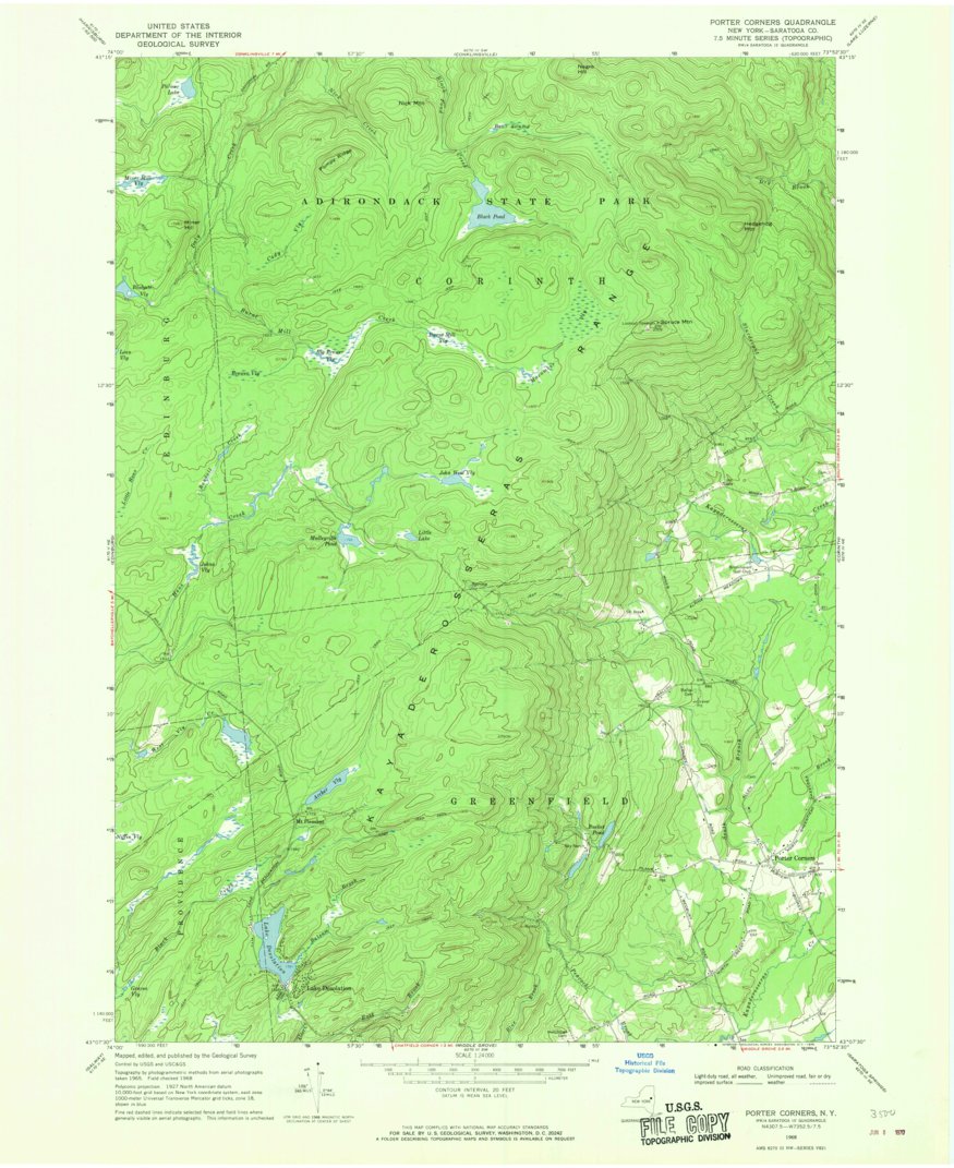 Porter Corners, NY (1968, 24000-Scale) Map by United States Geological ...