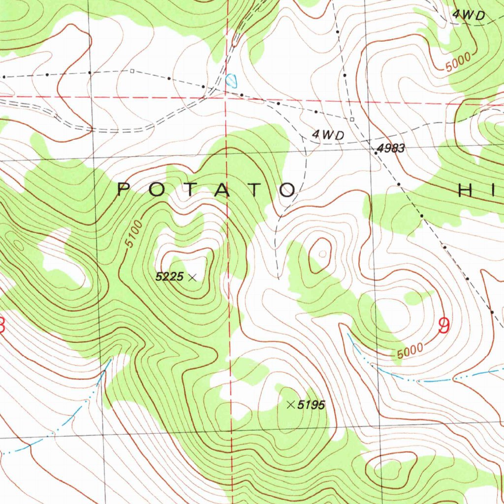 Potato Hills, OR (1981, 24000-Scale) Map by United States Geological ...