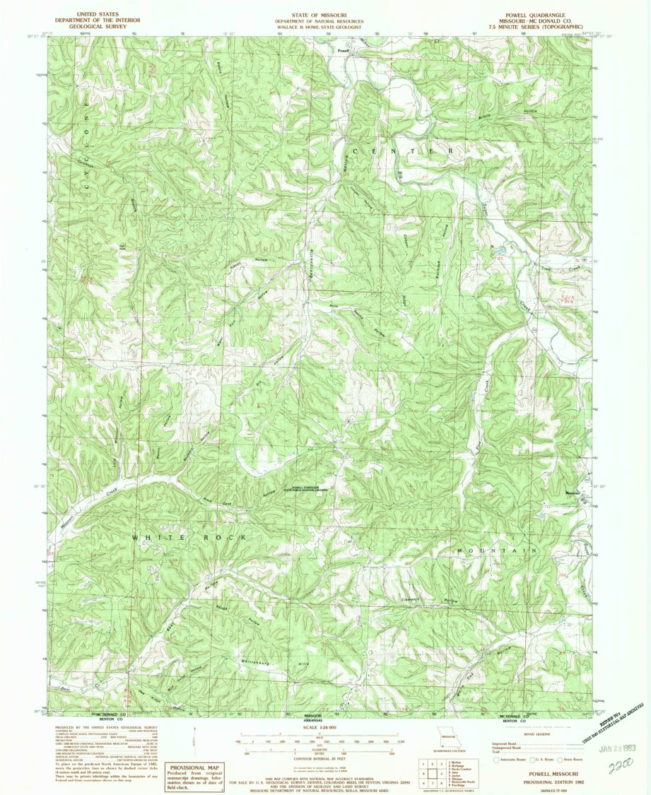 Powell, MO (1982, 24000-Scale) Map by United States Geological Survey ...