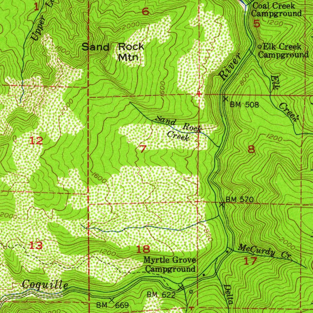Powers, OR (1954, 62500-Scale) Map by United States Geological Survey ...