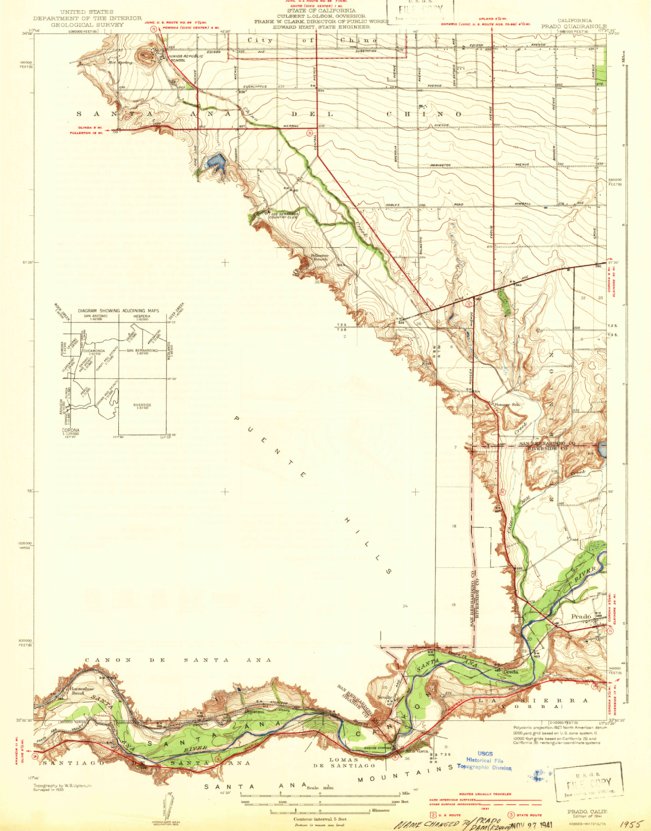 Prado Dam, CA (1941, 31680-Scale) Map by United States Geological ...