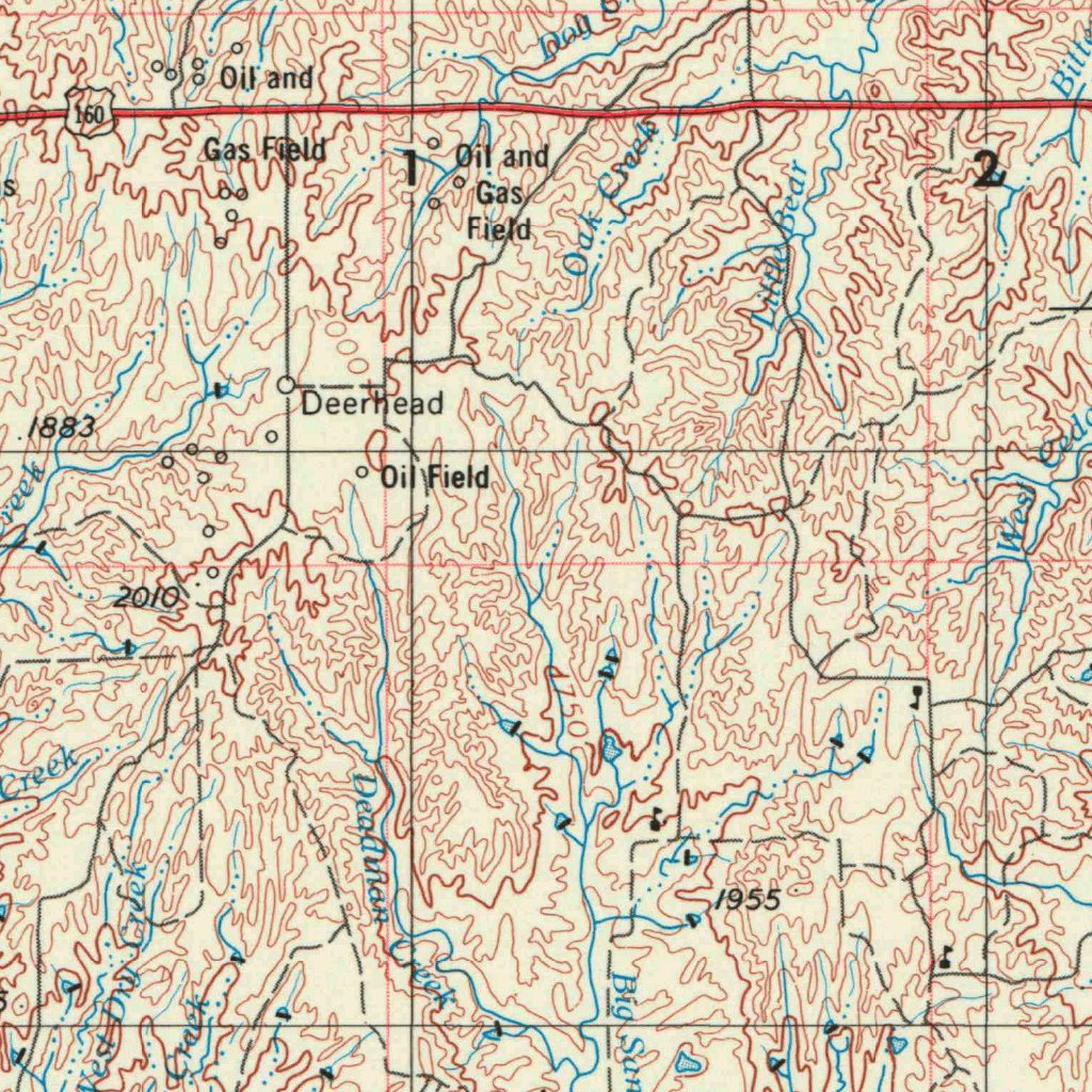 Pratt, KS-OK (1955, 250000-Scale) Map by United States Geological ...