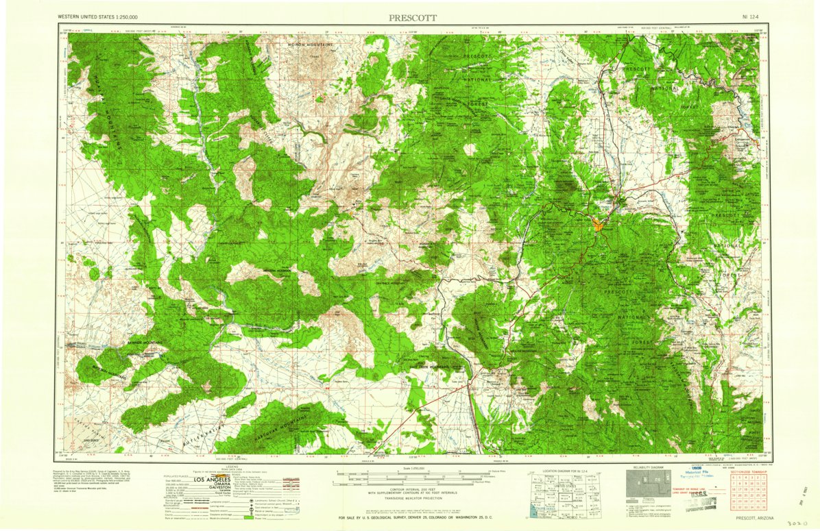 Prescott, AZ (1960, 250000-Scale) Map by United States Geological ...