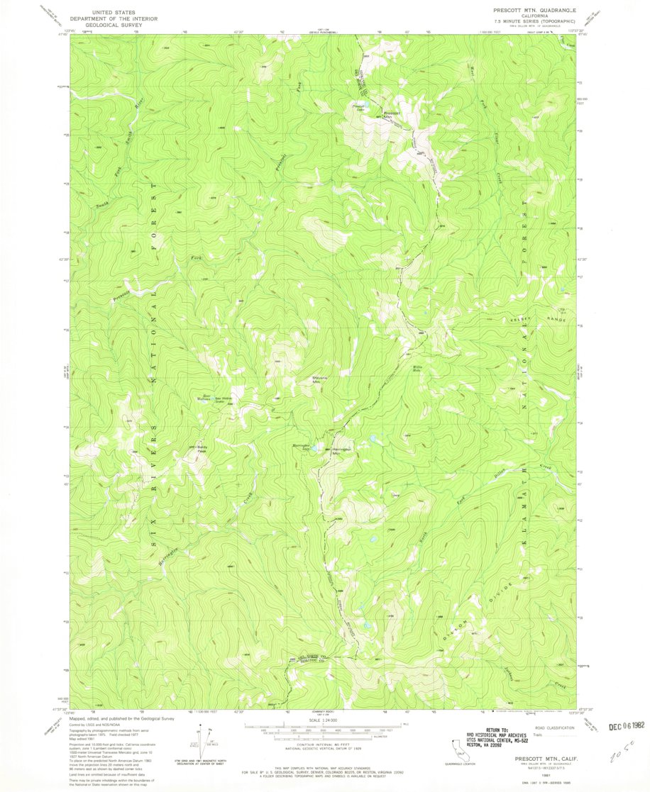 Prescott Mountain, CA (1981, 24000-Scale) Map by United States ...