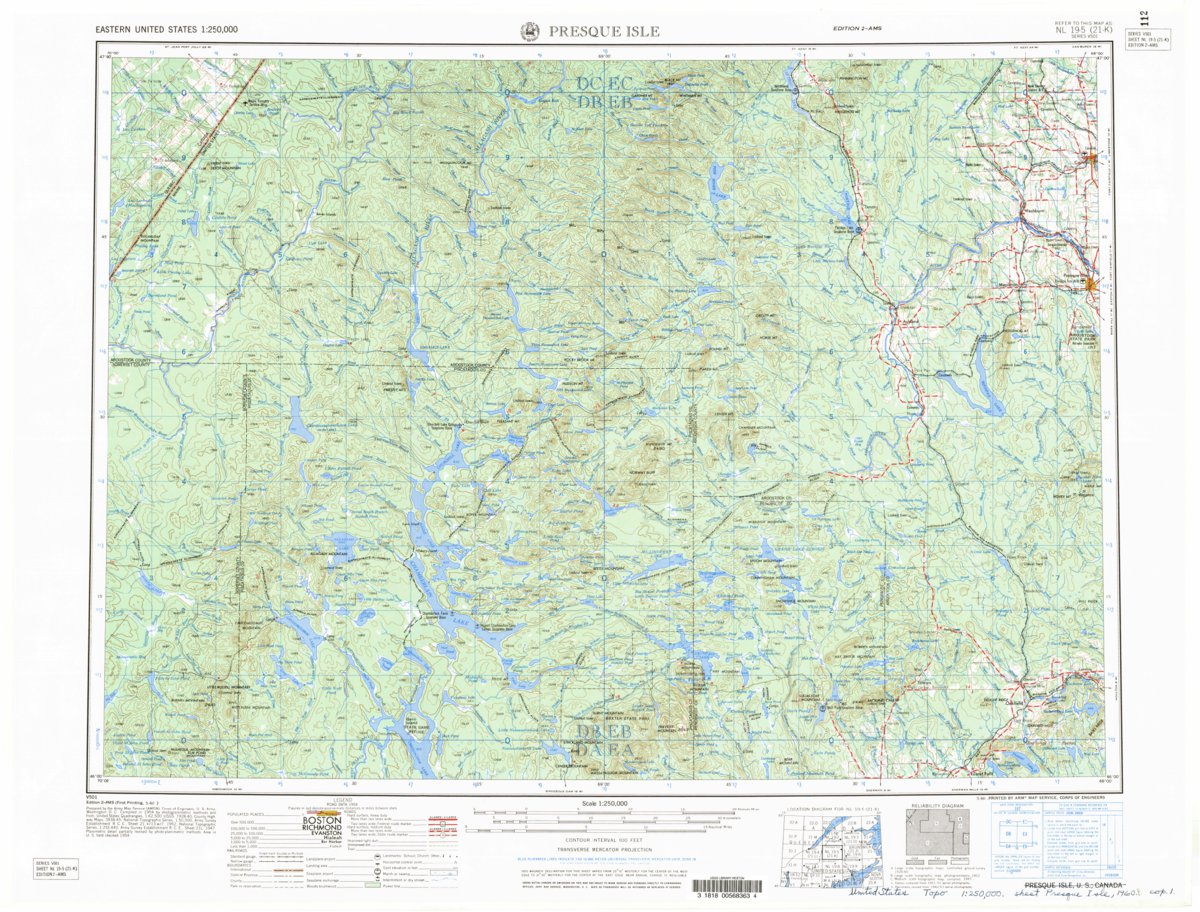 Presque Isle, ME (1960, 250000-Scale) Map by United States Geological ...