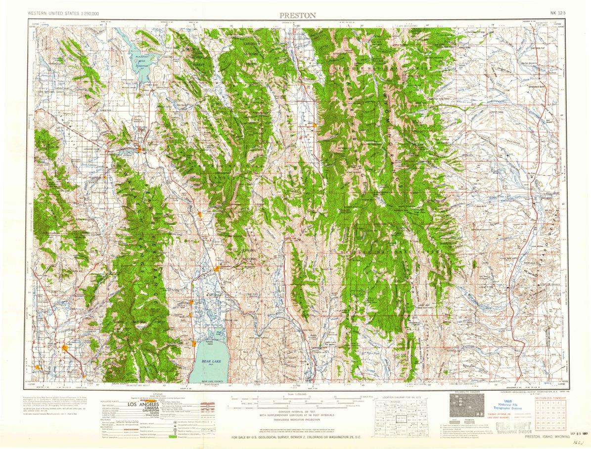 Preston, ID-WY-UT (1958, 250000-Scale) Map by United States Geological ...