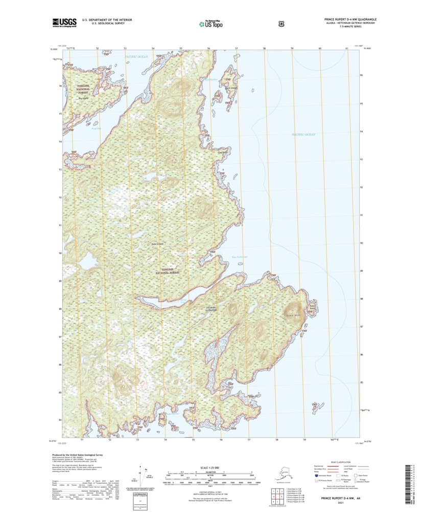 Prince Rupert D-4 NW, AK (2021, 25000-Scale) Map by United States ...