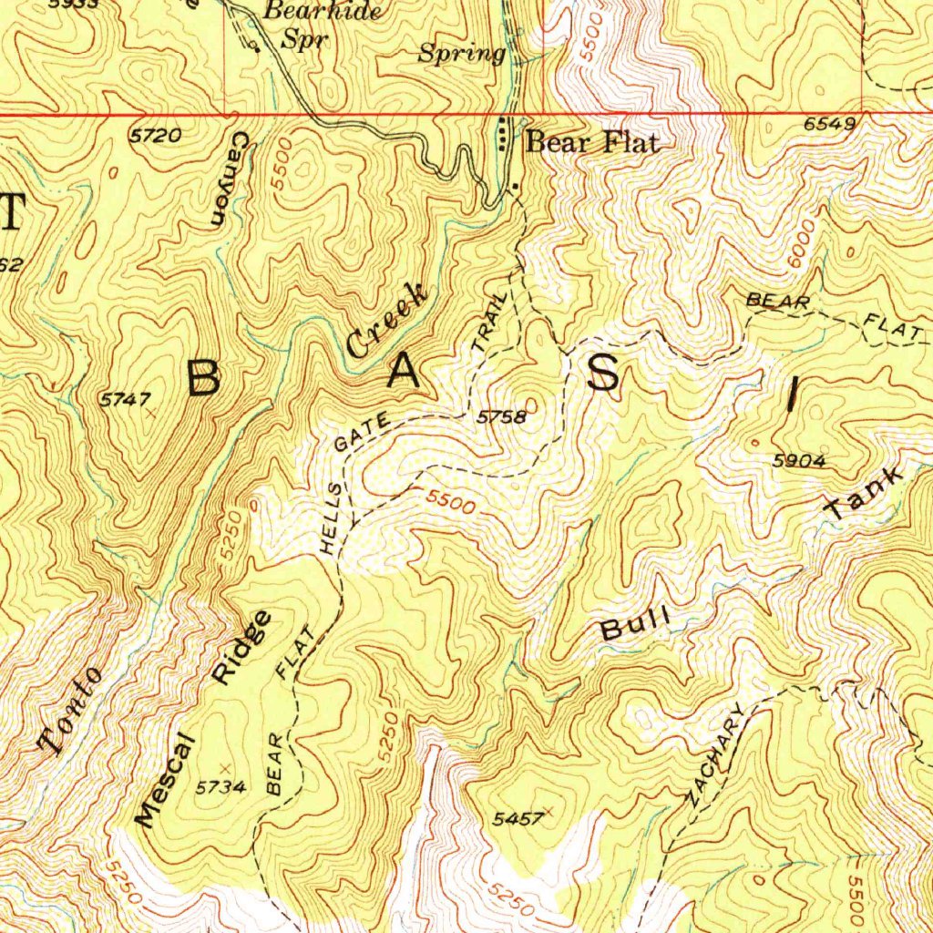 Promontory Butte, AZ (1952, 62500-Scale) Map by United States ...