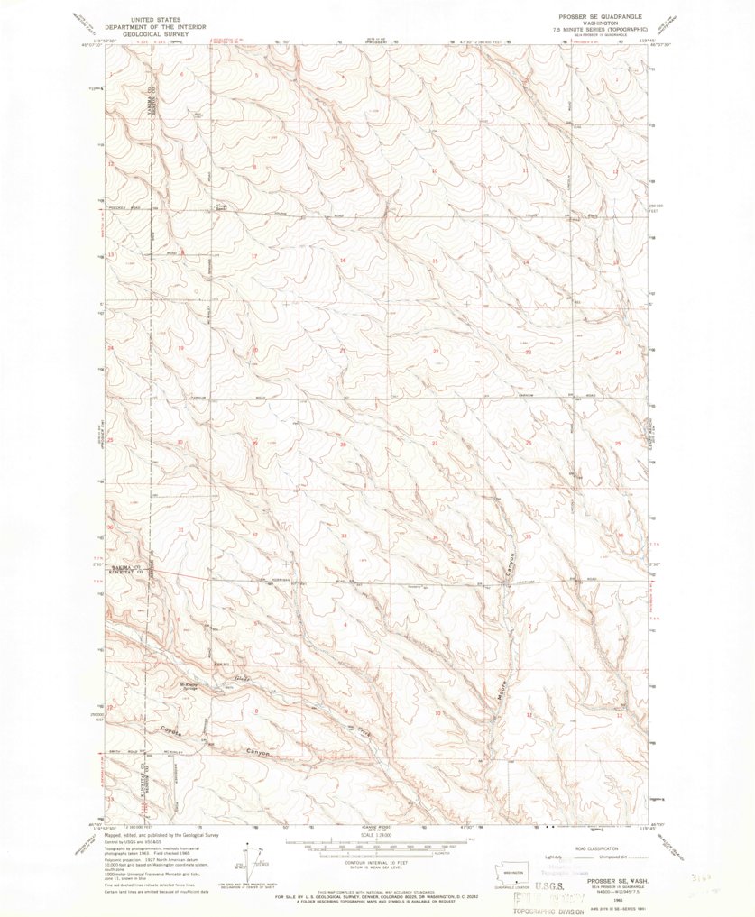 Prosser SE, WA (1965, 24000-Scale) Map by United States Geological ...