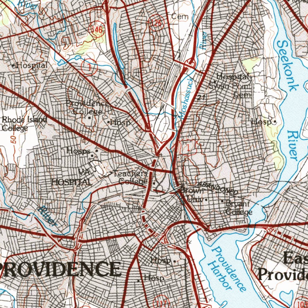 Providence, RI-MA-CT (1984, 100000-Scale) Map by United States ...