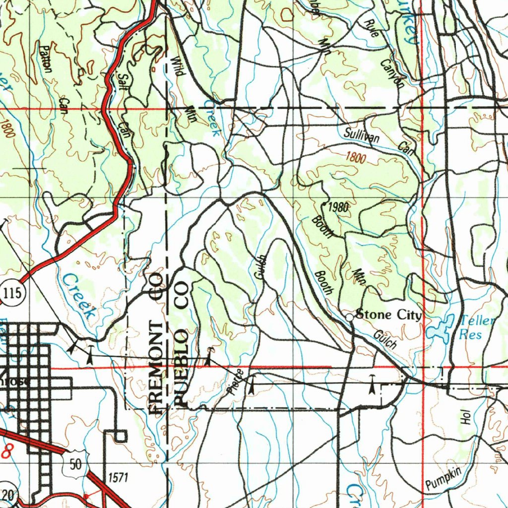 Pueblo, CO (1989, 250000-Scale) Map by United States Geological Survey ...