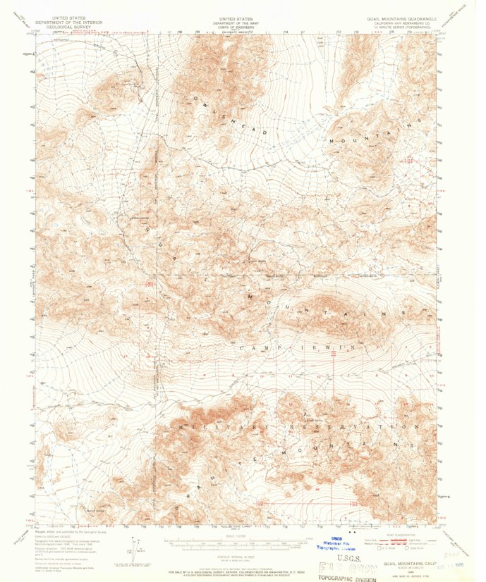 Quail Mountains, CA (1948, 62500-Scale) Map by United States Geological ...