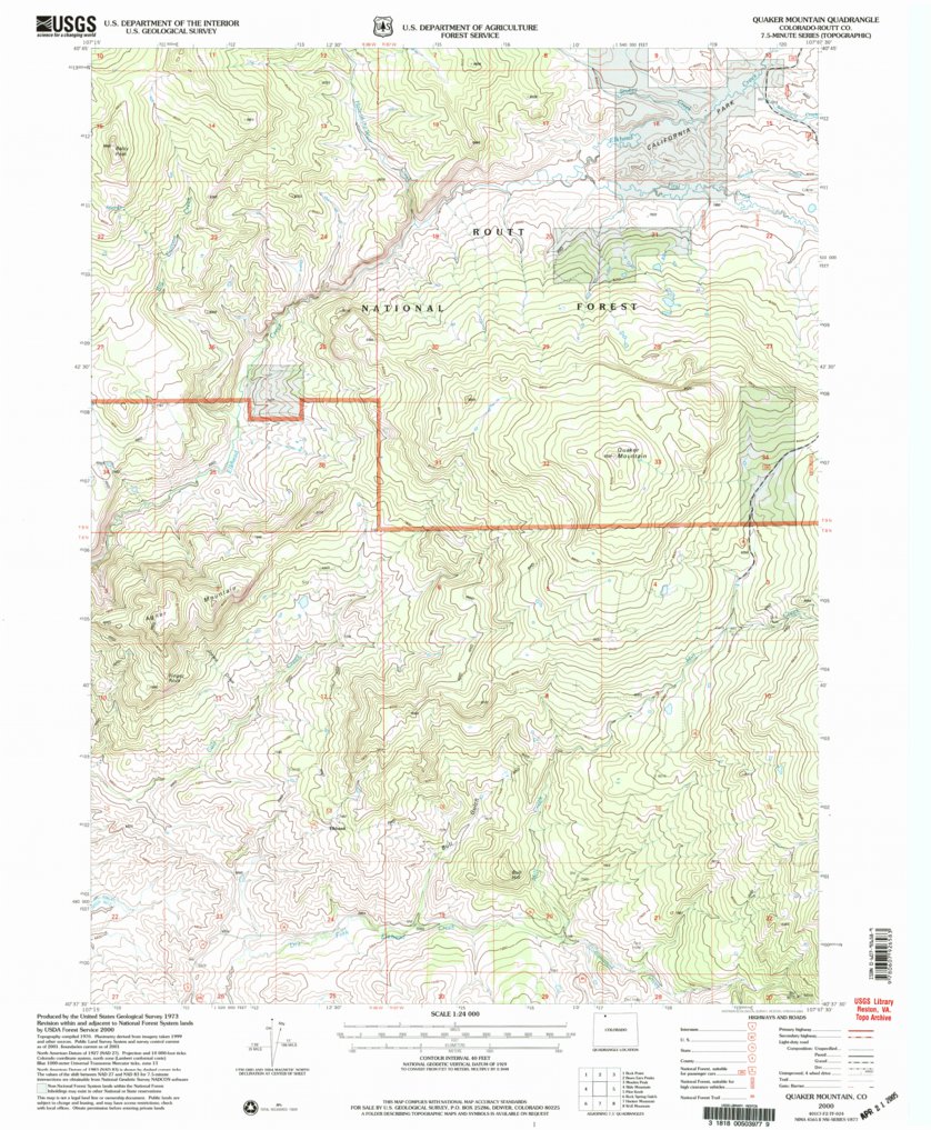 Quaker Mountain, CO (2000, 24000-Scale) Map by United States Geological ...