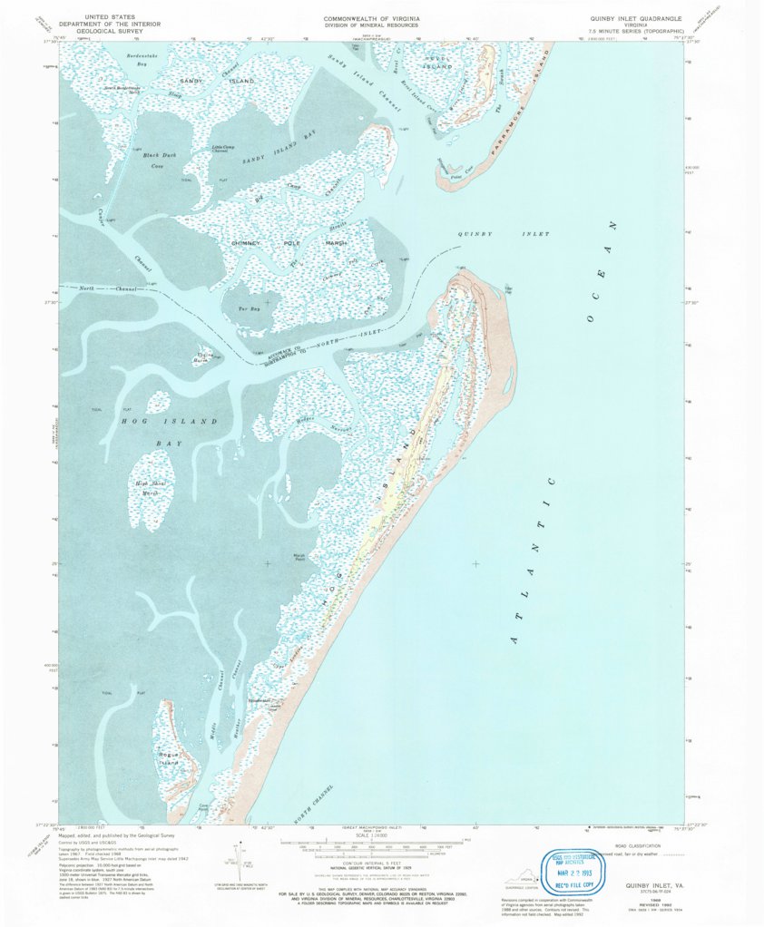 Quinby Inlet, VA (1968, 24000-Scale) Map by United States Geological ...