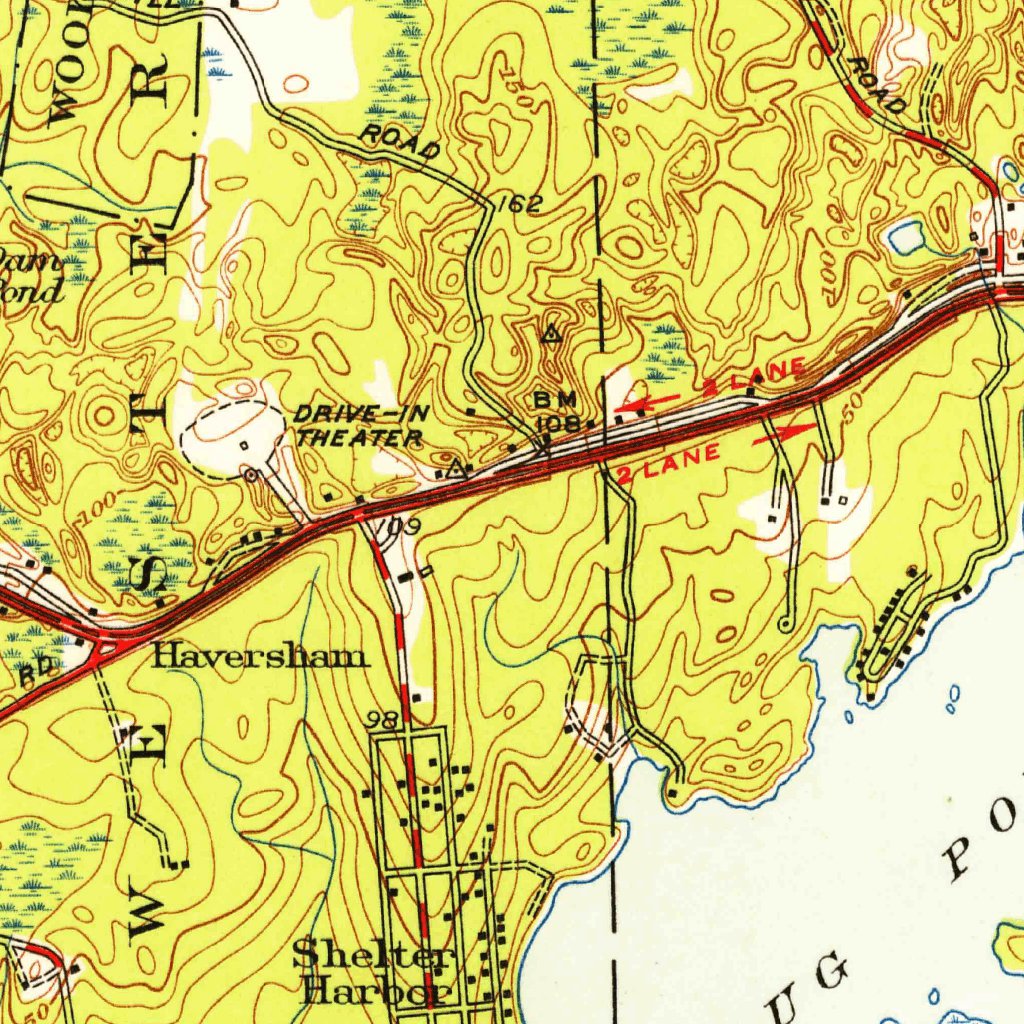 Quonochontaug, RI (1953, 31680-Scale) Map by United States Geological ...