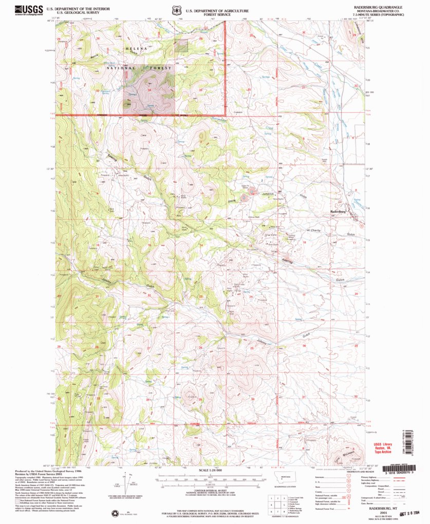 Radersburg, MT (2001, 24000-Scale) Map by United States Geological ...
