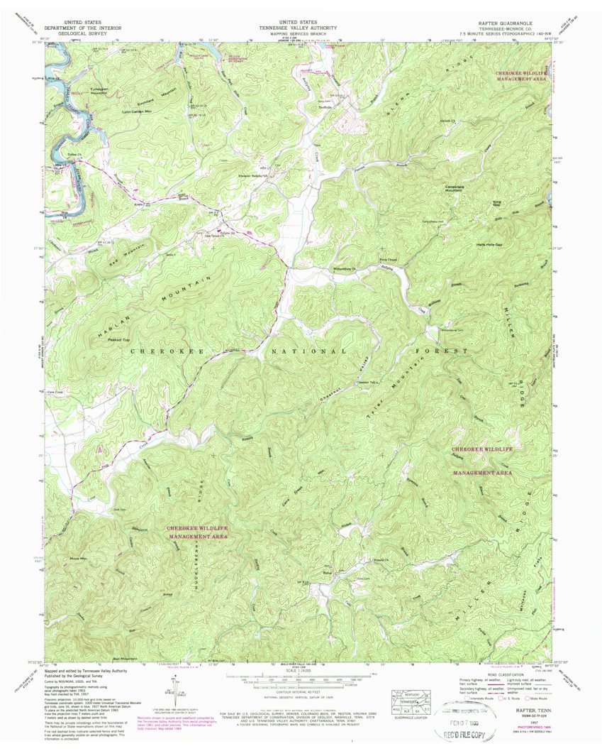 Rafter, TN (1984, 24000-Scale) Map by United States Geological Survey ...