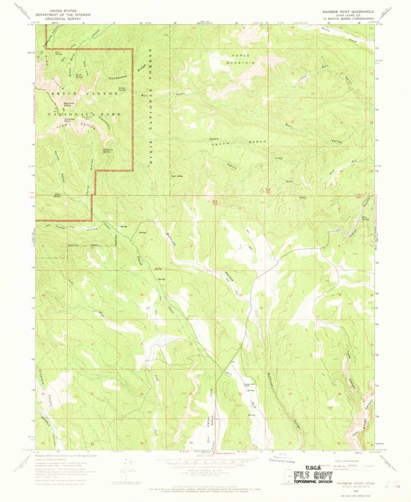 Rainbow Point, UT (1966, 24000-Scale) Map by United States Geological ...